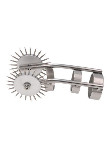 Stainless Steel Spiky Dual Finger Pinwheel | The Lollipop Adult Shop