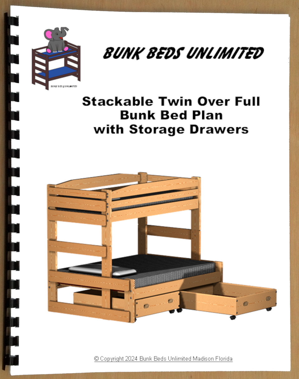 Plans to Build a Stackable Bunk Bed with a Trundle Bed Beneath