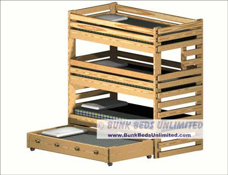 Plans to Build a Stackable Bunk Bed with a Trundle Bed Beneath