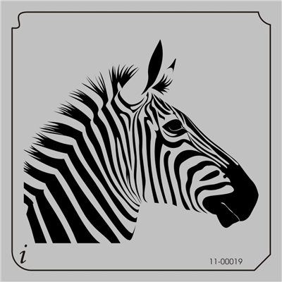 11-00128 Zebra Head Safari Animal Stencil - iStencils
