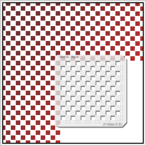 27-00082 R SC Checkerboard Pattern Stencil - iStencils