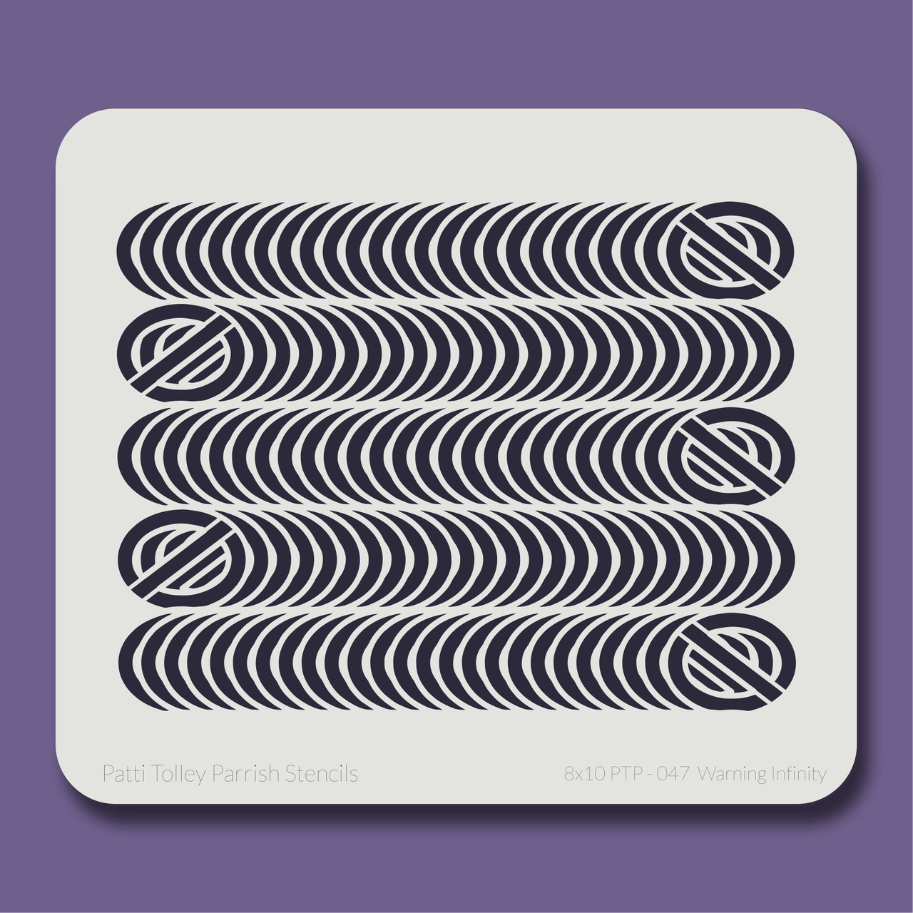 8X10 PTP-047 Warning Infinity Stencil - iStencils