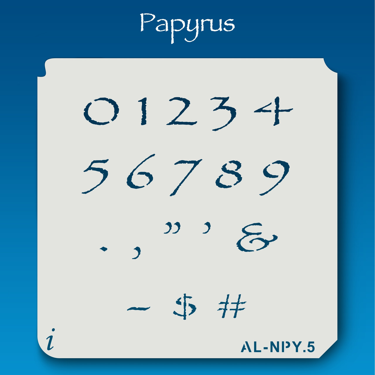 AL-NPY Papyrus - Numbers Stencil - iStencils