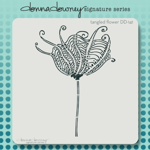 DD-141 tangled flower stencil - iStencils