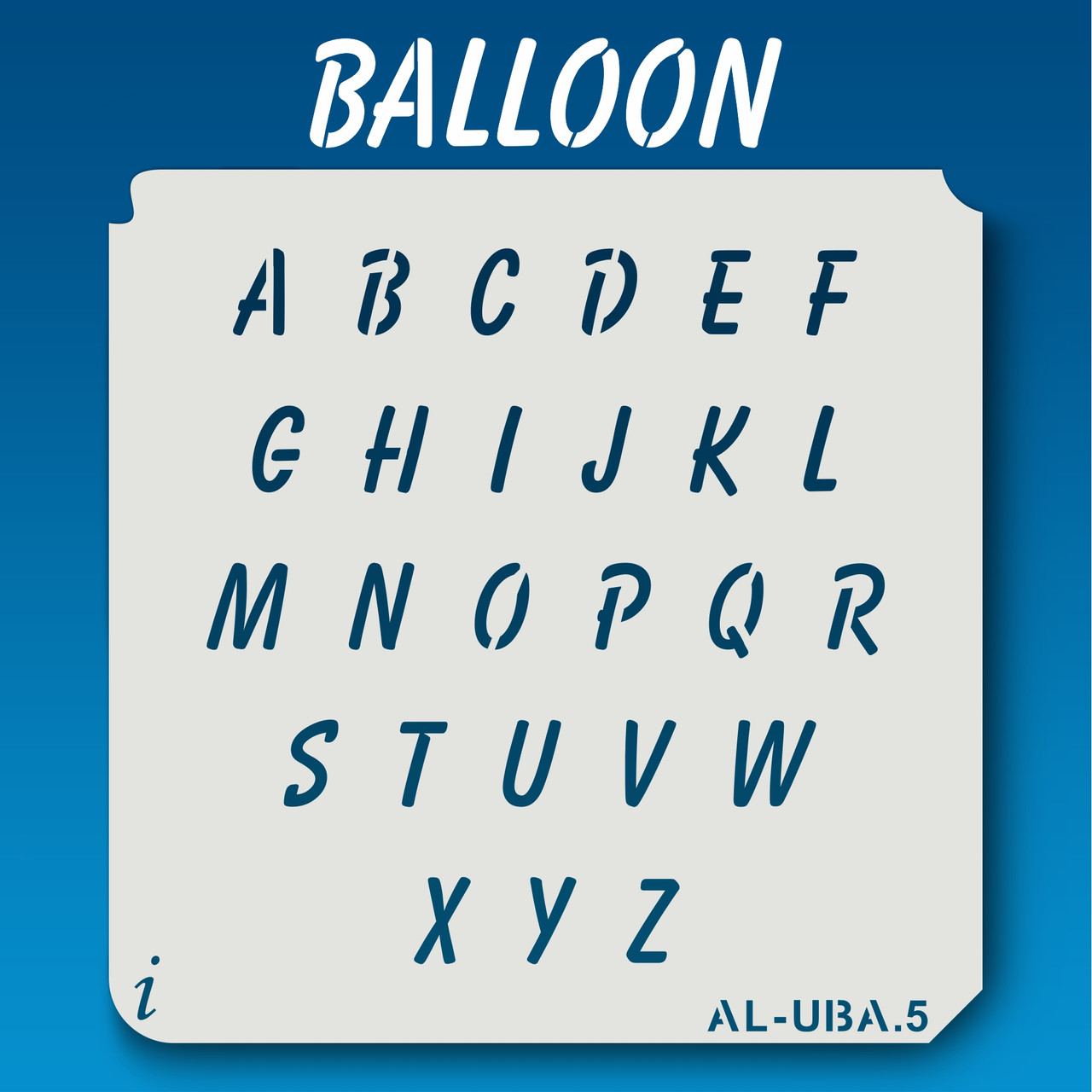 AL-UBA Balloon - Alphabet Stencil Uppercase - iStencils