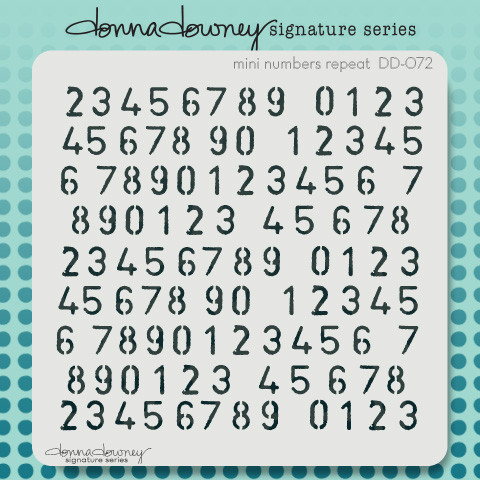 DD-072 mini numbers repeat stencil - iStencils
