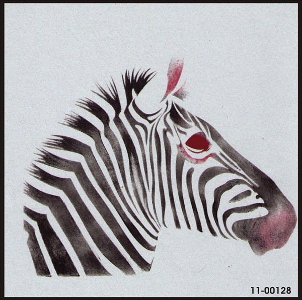 11-00128 Zebra Head Safari Animal Stencil - iStencils