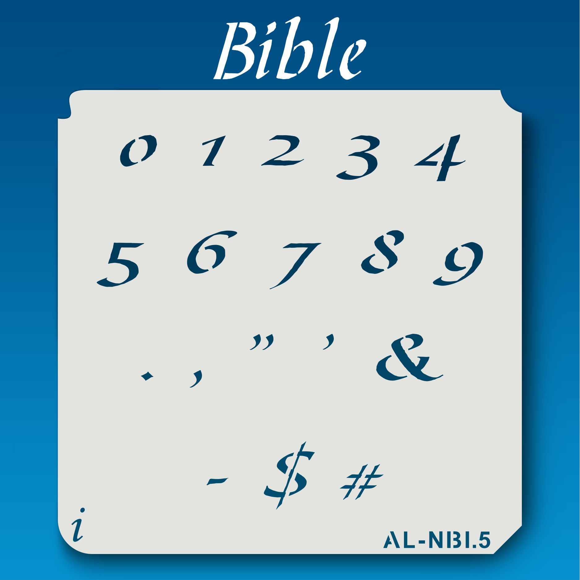 AL-NBI Bible - Numbers Stencil - iStencils