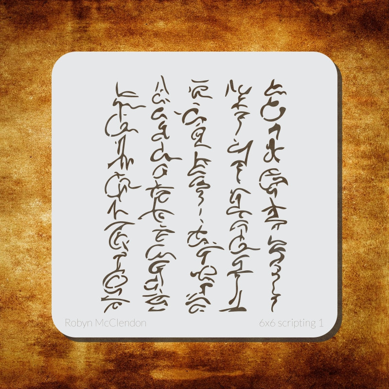 Scripting 1 Stencil | Robyn McClendon Intuitive Scripting Stencils ...