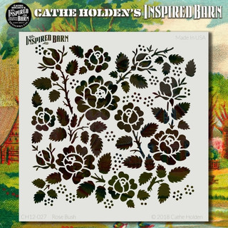 CH-027 rose bush stencil - iStencils