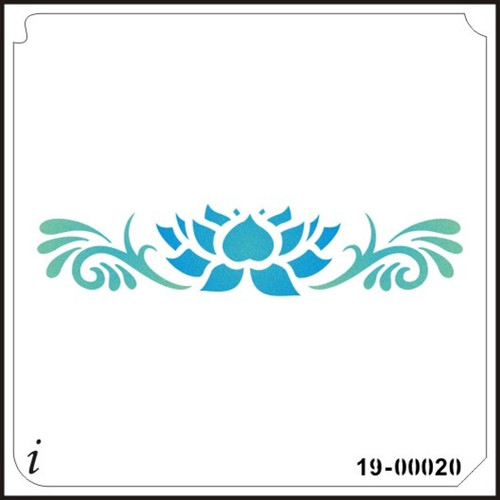 19-00020 Large Lotus Border Stencil - iStencils