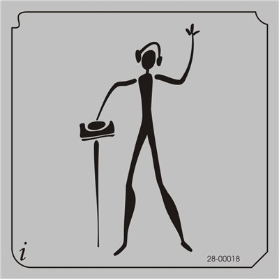 28-00018 DJ Stick Figure - iStencils