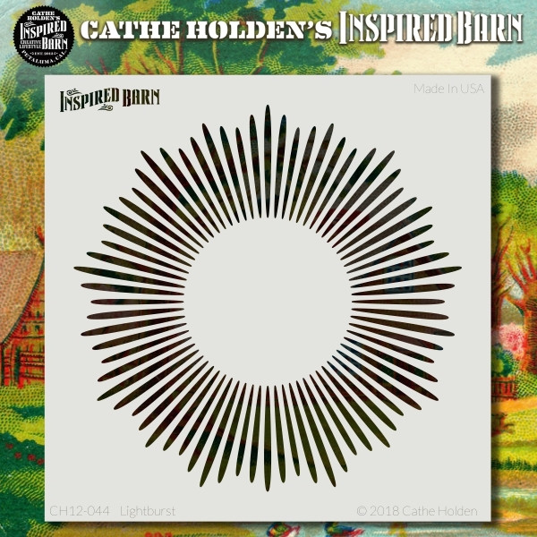 CH-044 lightburst stencil - iStencils