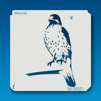 54-00021 perched hawk stencil - iStencils