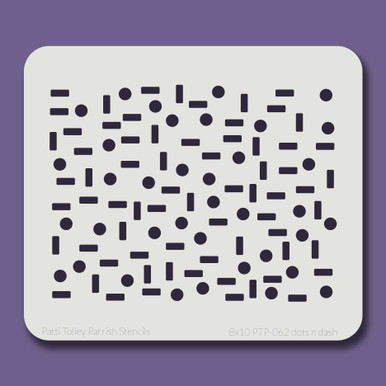 8x10 PTP-062 dots n dash stencil - iStencils