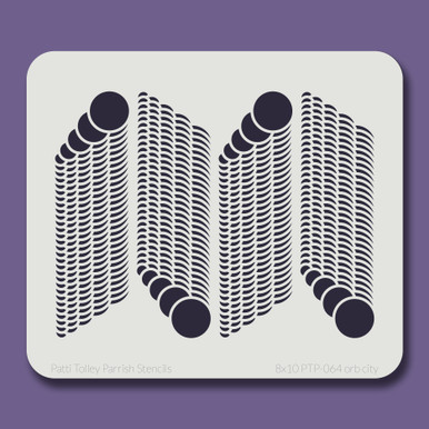 8x10 PTP-064 orb city stencil - iStencils