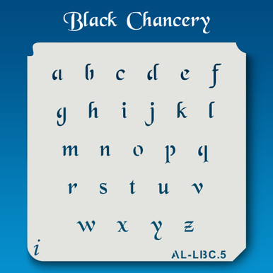 AL-LBC Black Chancery - Alphabet Stencil Lowercase - iStencils
