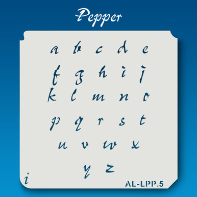 AL-LPP Pepper - Alphabet Stencil Lowercase - iStencils