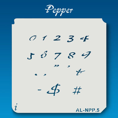 AL-NPP Pepper - Numbers Stencil - iStencils