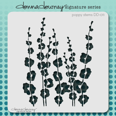 DD-011 poppy stems stencil - iStencils