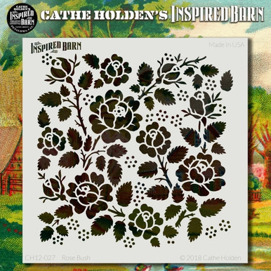 CH-027 rose bush stencil - iStencils