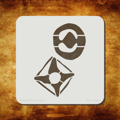 codex stencil | Robyn McClendon Hearth Codes: Cycles Stencils | iStencils