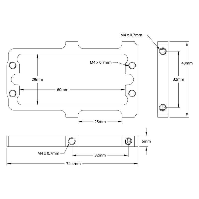 1802 Series Servo Frame 43mm Width For Large Size Servos Gobilda