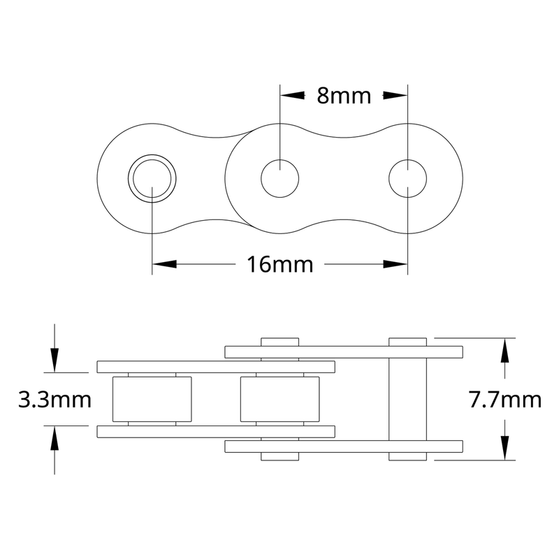 8mm Pitch Steel Chain (1 Meter Length) - goBILDA