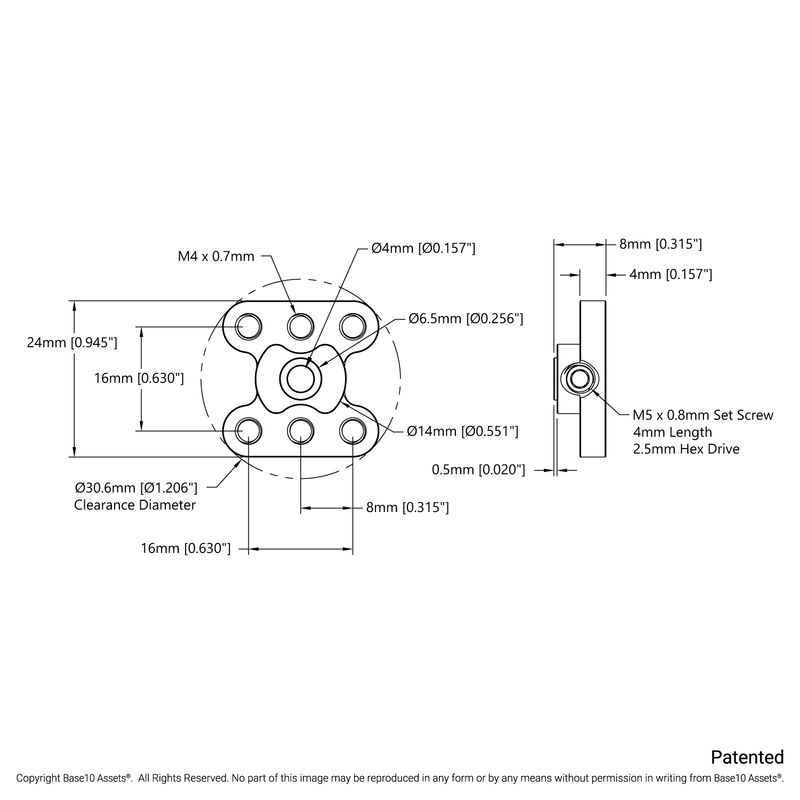 1314 Series Steel Set-Screw Hub (4mm Bore) - goBILDA