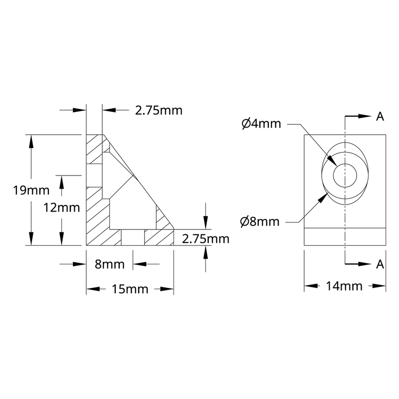 1204 Series Gusseted Angle Mount (1-2) - 2 Pack - goBILDA
