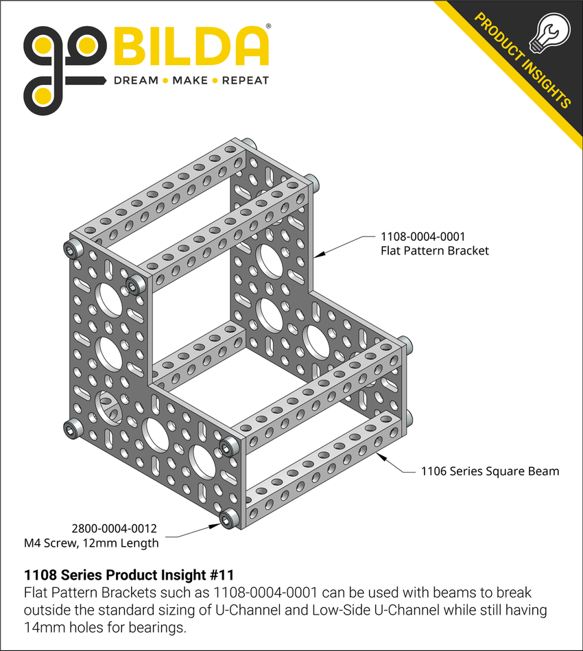 1108 Series Flat Pattern Bracket (4-1) - goBILDA