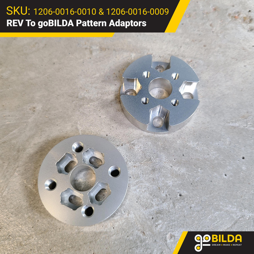 Thru-Hole REV to Threaded goBILDA Pattern Adaptor (16-10) - goBILDA