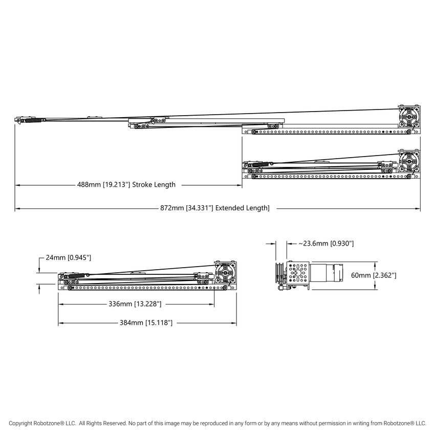 2 Stage Viper-Slide Kit (Cable-Driven, 336mm Slides) - goBILDA