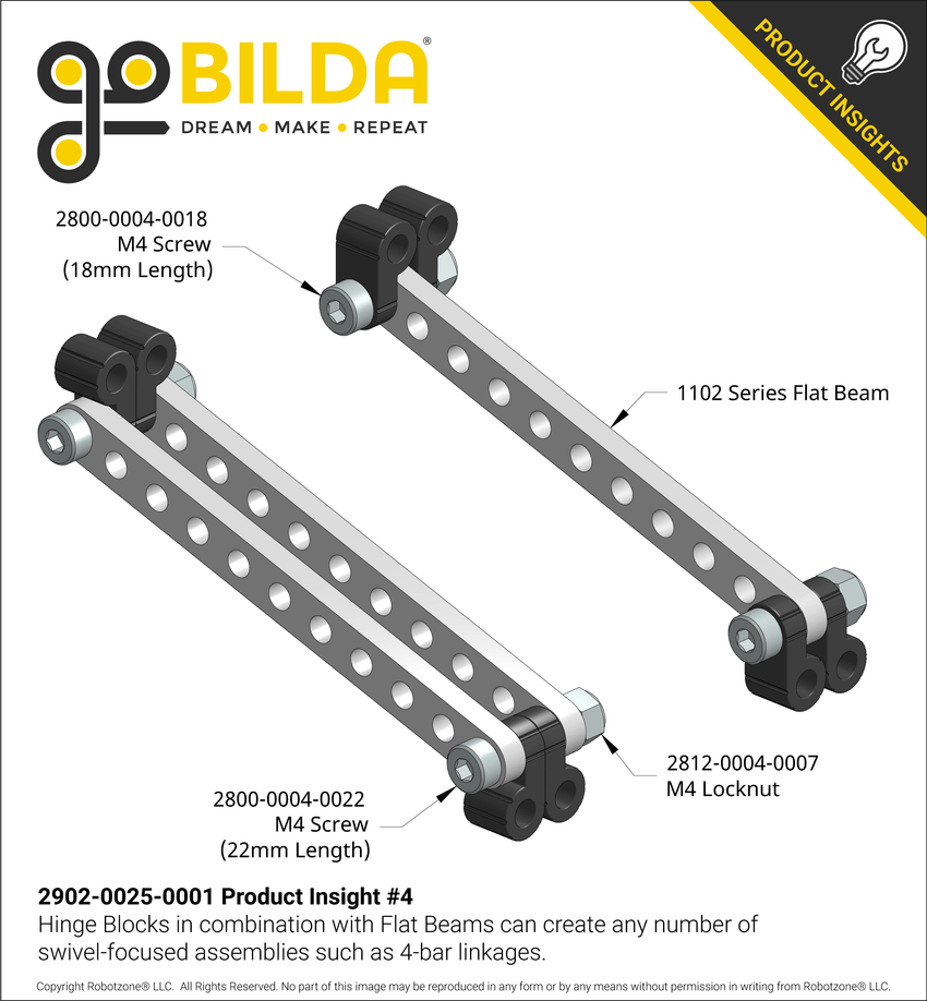 Plastic Hinge Block - 25 Pack - goBILDA