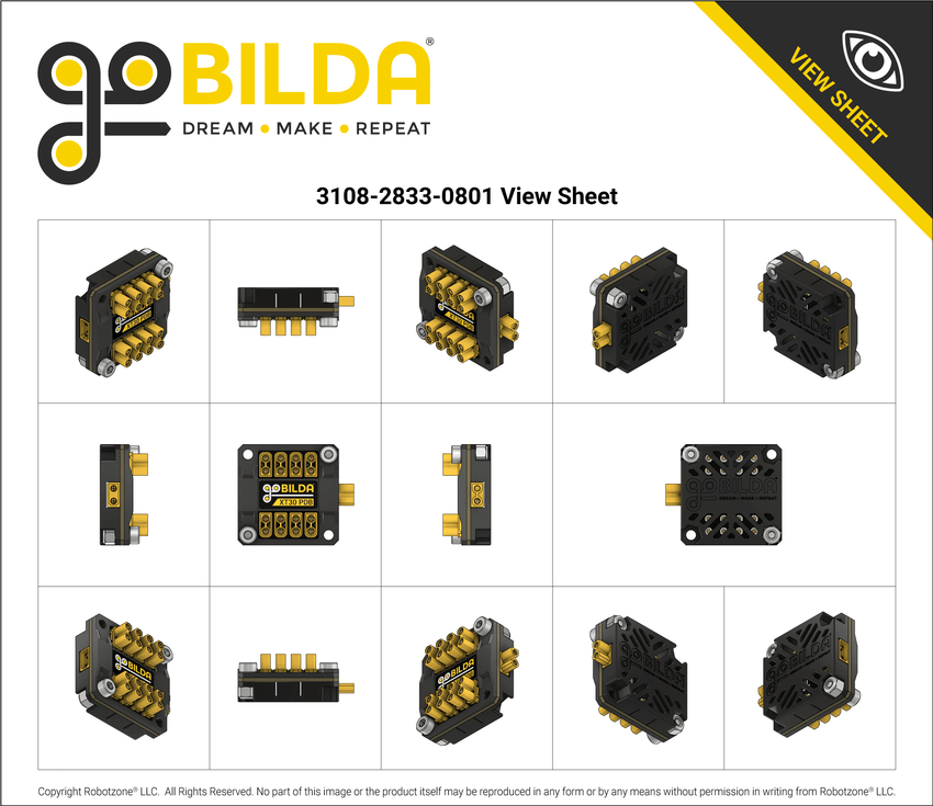 XT30 Power Distribution Board (XT30 Input, 8 x XT30 Outputs) - goBILDA
