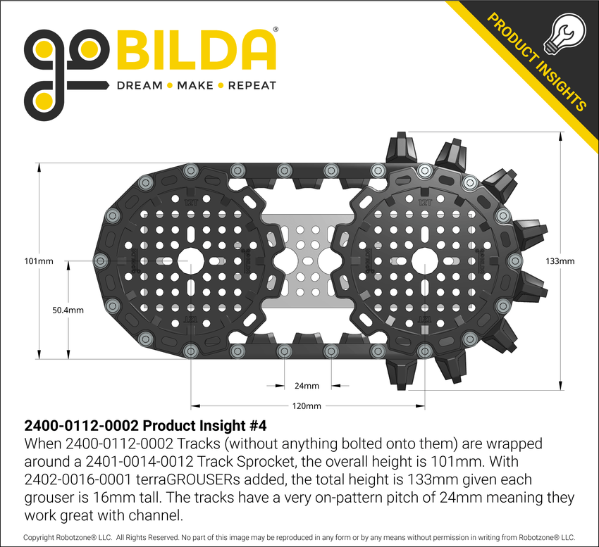 Grid-Track (24mm Pitch, 112mm Width) - 6 Pack - goBILDA