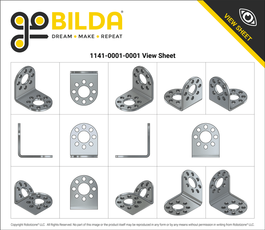 Round-End Steel L-Bracket - 2 Pack - goBILDA