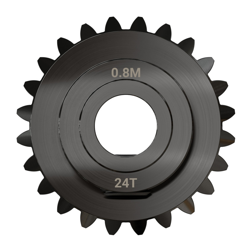 2317 Series MOD 0.8 Steel Miter Gear (Set-Screw, 6mm Round Bore, 24 ...