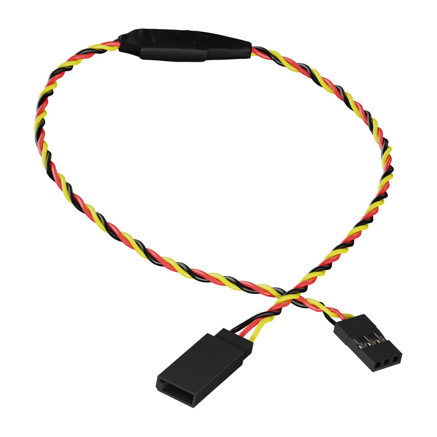 Signal-Boosting Servo Extension (3-Pos TJC8, MH-FC to FH-MC, 300mm Length) - goBILDA