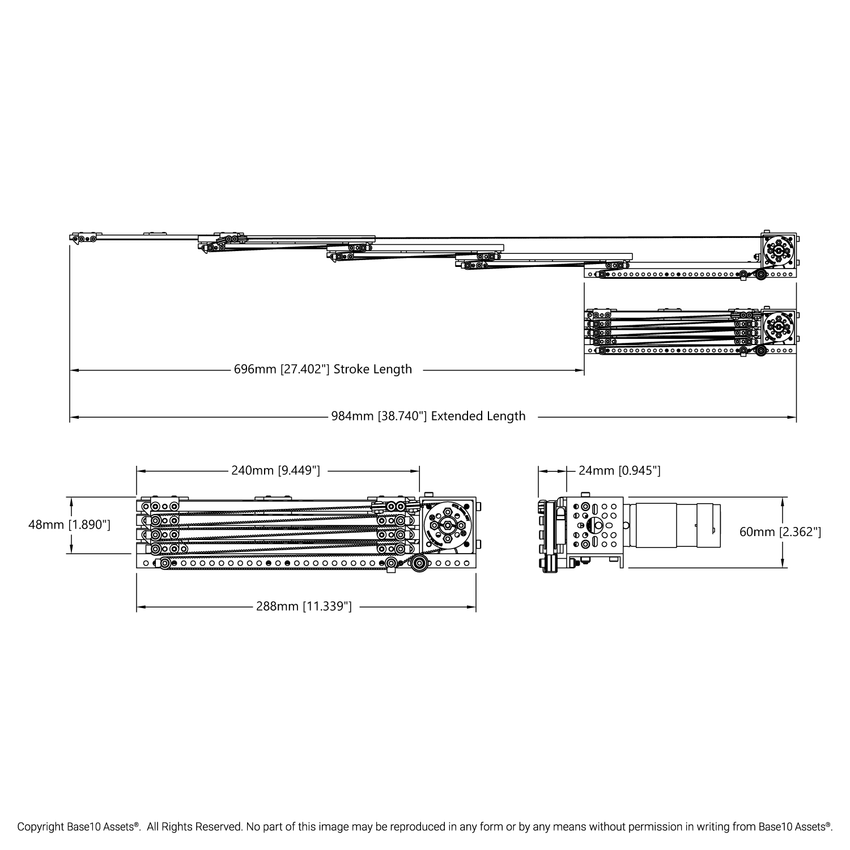 4 Stage Viper-Slide Kit (Belt-Driven, 240mm Slides) - goBILDA