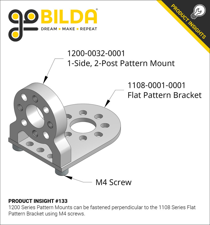 1108 Series Flat Pattern Bracket (1-1) - goBILDA