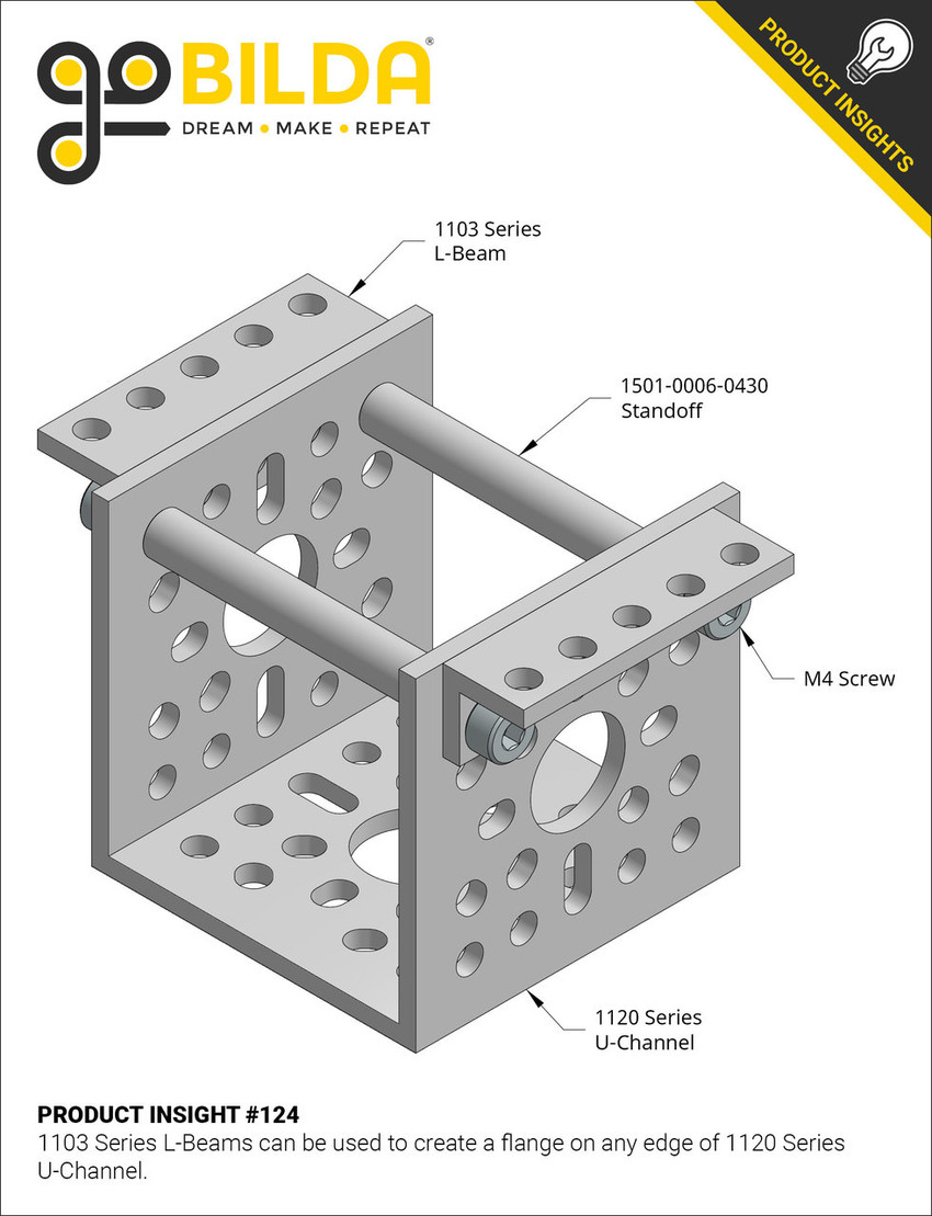 1120 Series U-Channel (7 Hole, 192mm Length) - goBILDA