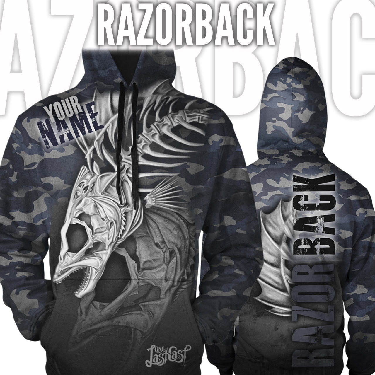 Razorback Men's Fishing Hoodie Walleye - One Last Cast Gear