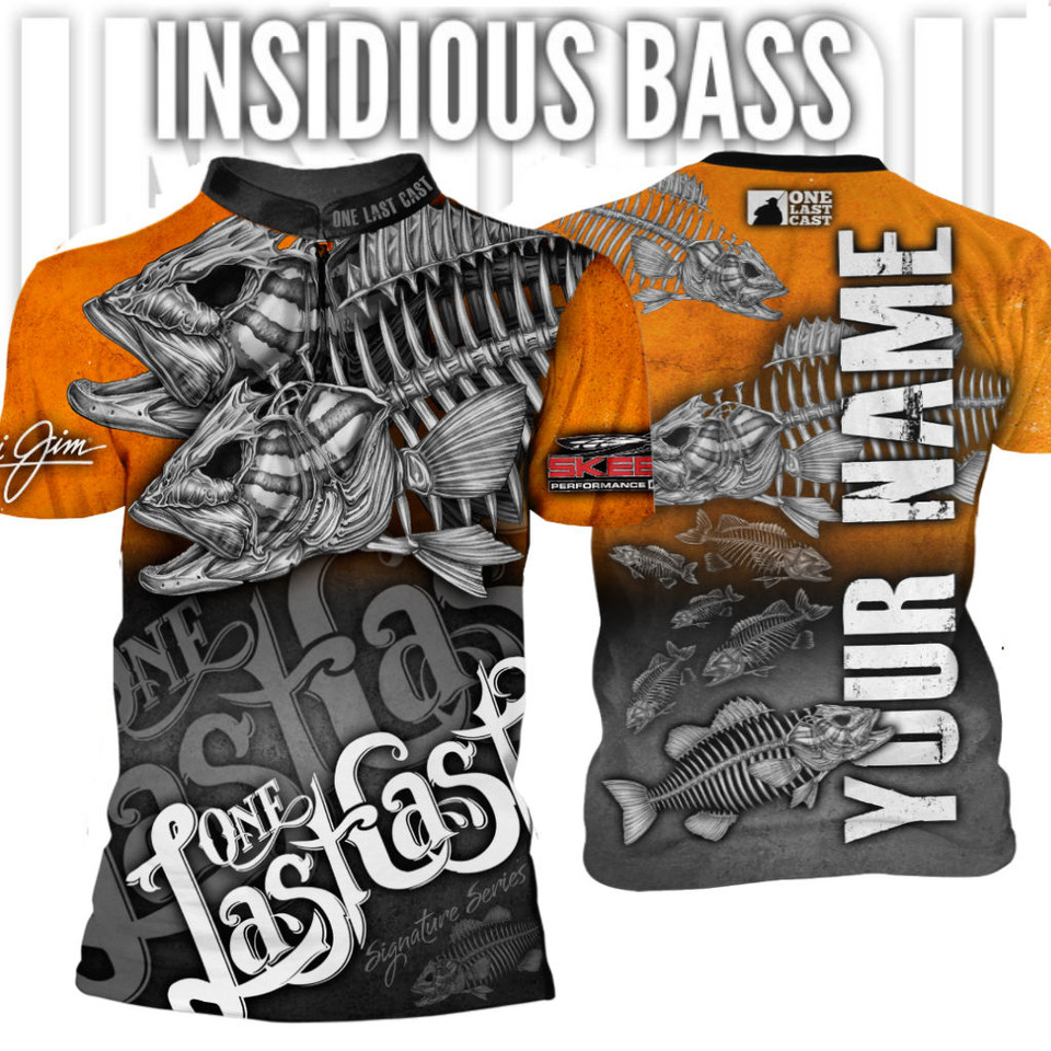 Insidious Bass Men's Fishing Jersey Long Sleeve Smallmouth - Custom ...