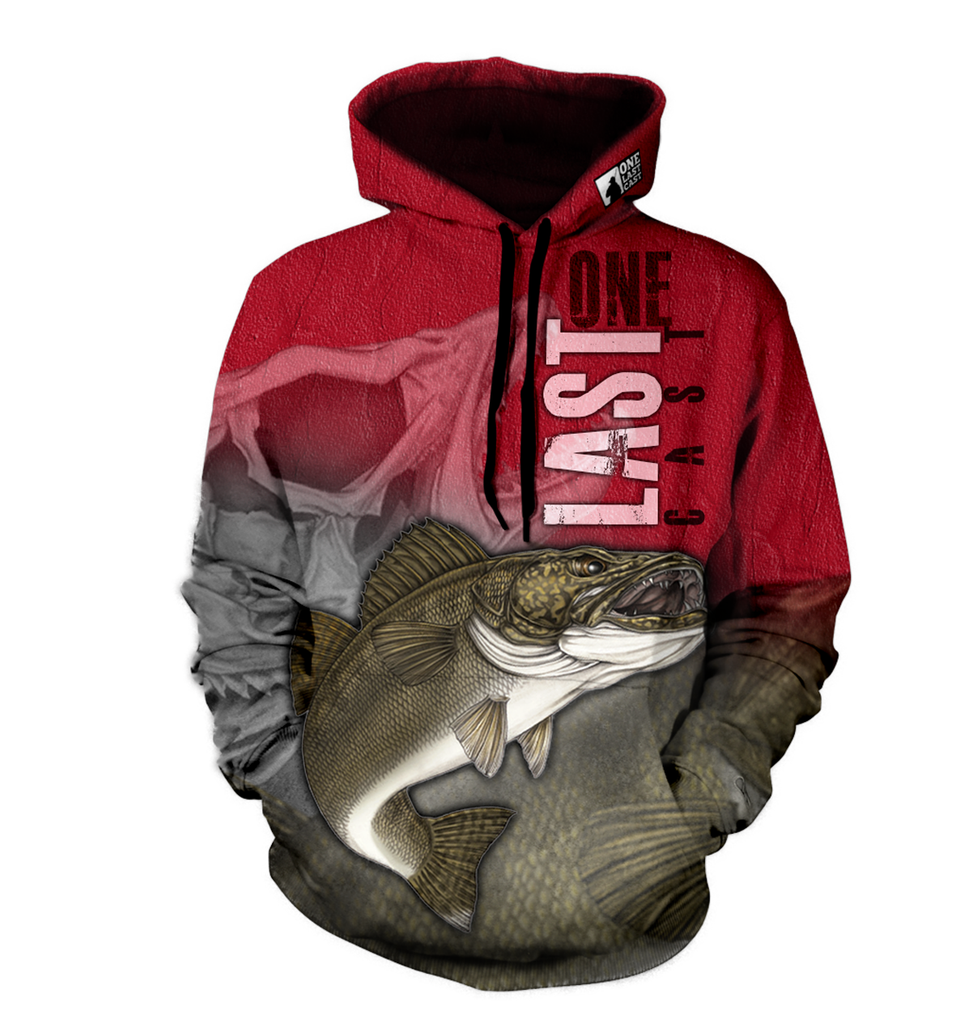 Walleye Warrior Men's Fishing Hoodie - Walleye - One Last Cast Gear