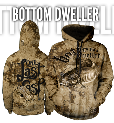 Bottom Dweller Men's Fishing Hoodie - Catfish - One Last Cast Gear