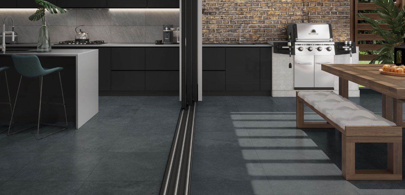 Fossil Coke - Dark Grey Stone Effect Indoor Outdoor Tiles - Valverdi ...