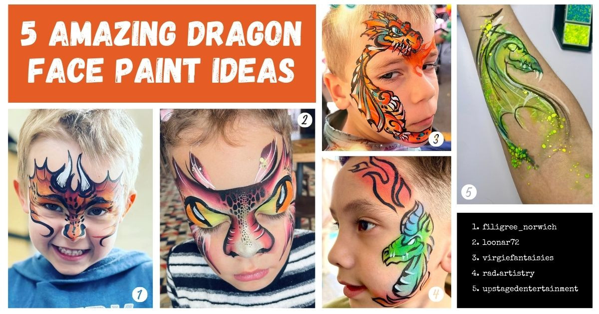 5 Amazing Dragon Face Paint Ideas - Face Paint Shop Australia