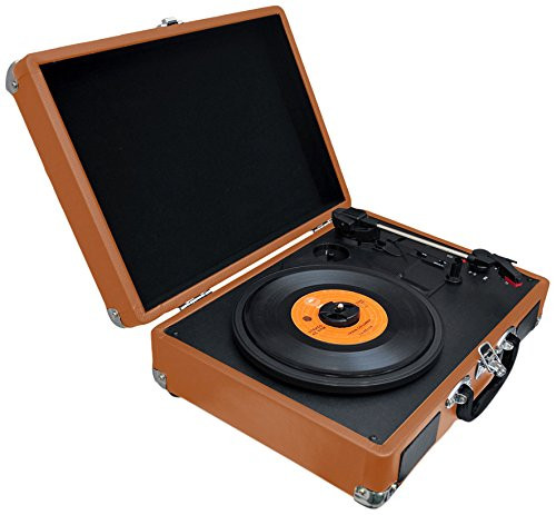 Pyle PVTTBT6BR Bluetooth Classic Vintage Style Vinyl Record Player ...
