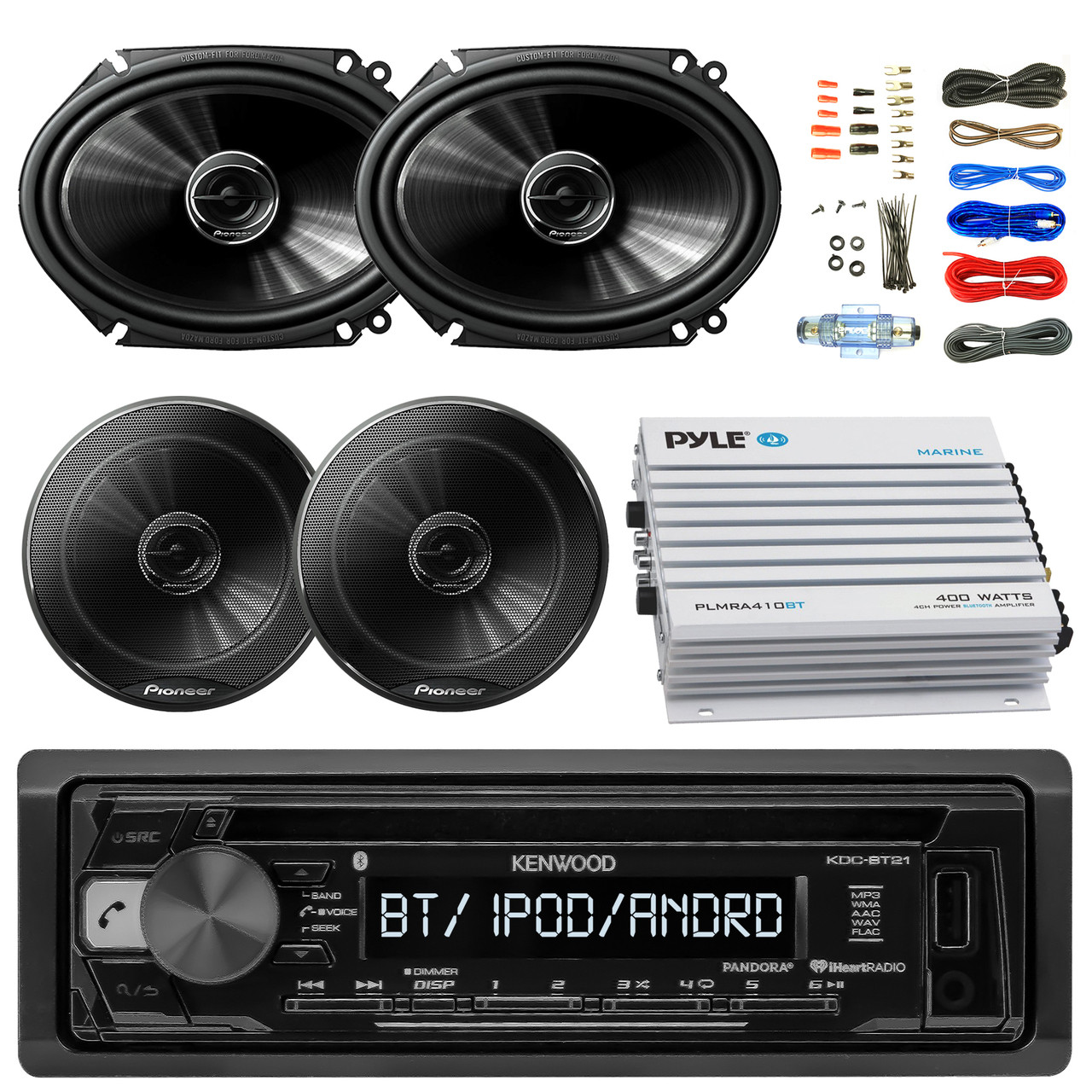 Kenwood KDCBT21 Car Bluetooth Radio USB AUX CD Player Receiver - Bundle ...